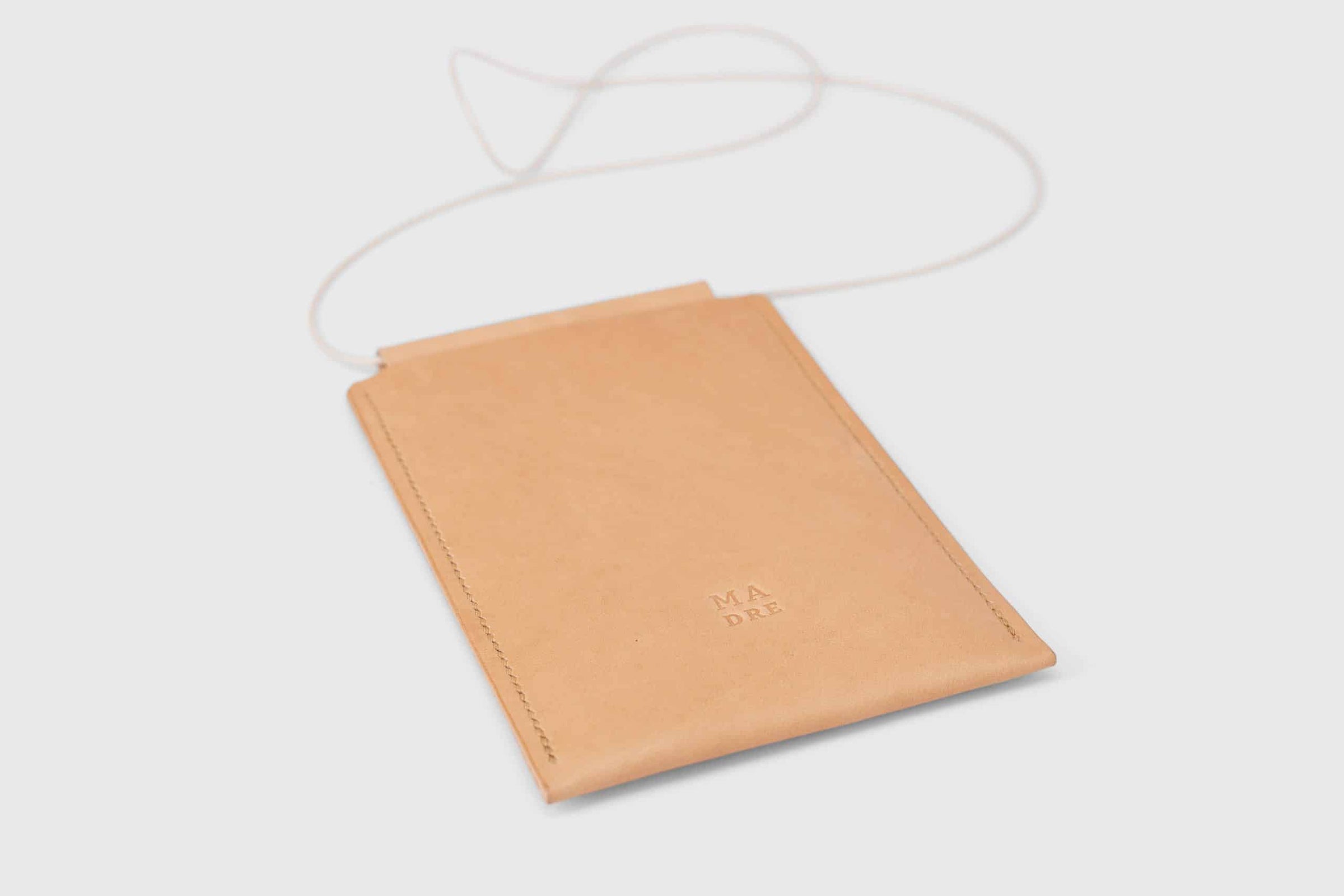 Neck Pouch in Brown Leather